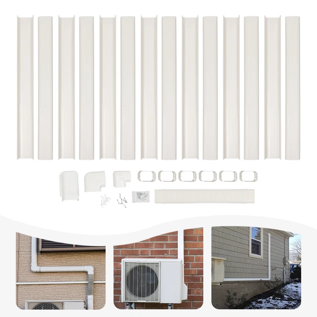 4& W 25FT L PVC AC Line Set Cover Kit Air Conditioner Line Set Cover ...