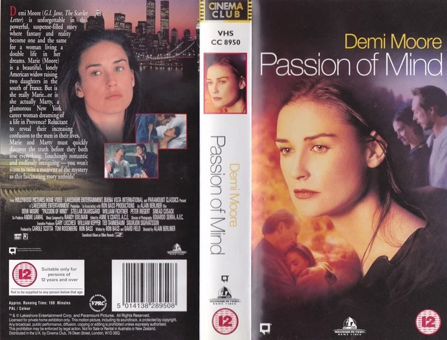 PASSION OF MIND Vhs Pal Demi Moore,Stellan Skarsgard,Joss Ackland,Peter ...