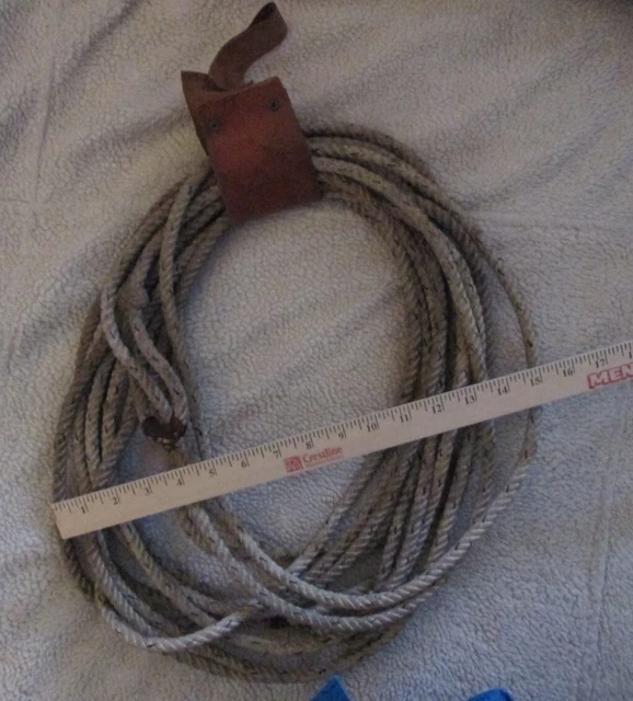 USED LARIAT COWBOY Lasso Rope about 42 feet long, w/saddle strap ...