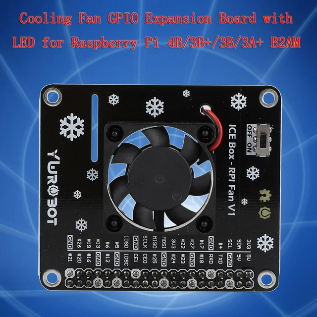 GPIO EXPANSION BOARD Cooling Fan Splendid LED Module for Raspberry Pi ...