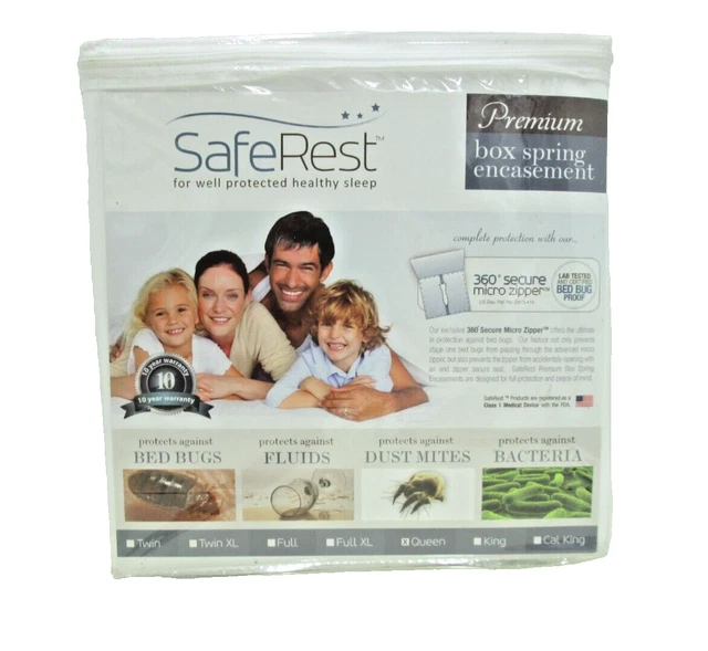 SAFT REST QUEEN Mattress Or Box Spring Encasement Low Profile Fits 9 ...