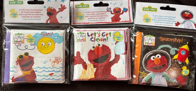 SESAME STREET ELMO Squishy Infant BABY BATH BOOK Choose Design NEW £3. ...
