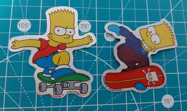 VINTAGE PRISM STICKER Vending Machines The Simpsons 2001 Bart on Skate ...
