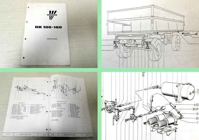 WELGER DK100 DK120 DK180 Kipper Ladewagen Ersatzteilliste ...
