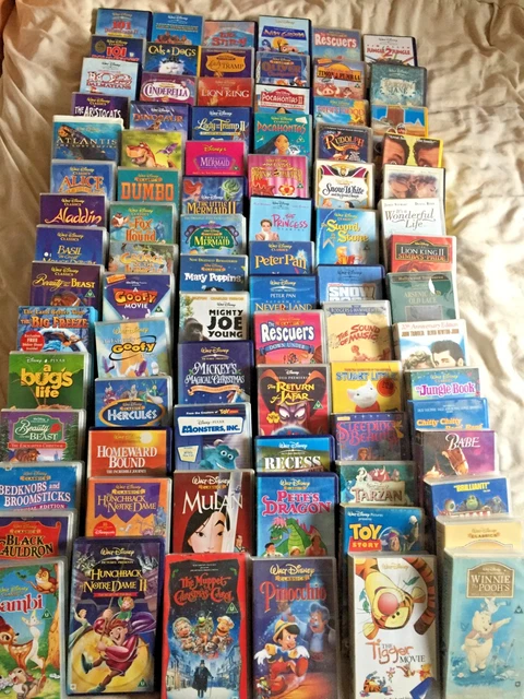 OVER 100 VHS Video Cassette tapes mostly Disney £8.65 - PicClick UK