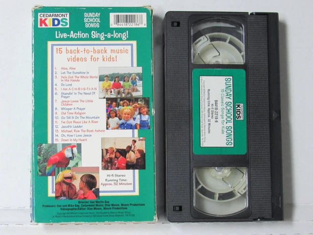 SUNDAY SCHOOL SONGS (Vhs) Cedarmont Kids Sing-Along Christian Music ...