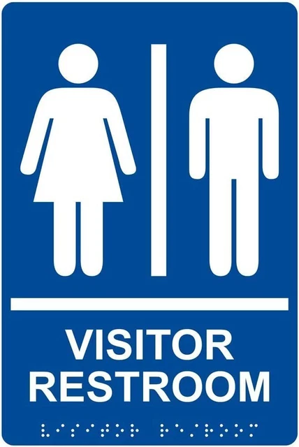 COMPLIANCESIGNS.COM VISITOR RESTROOM Sign, ADA-Compliant Braille and ...