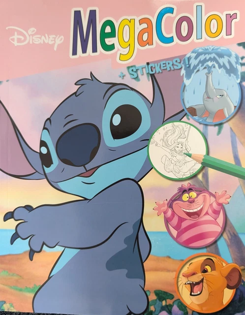 MALBUCH +25 STICKER Disney Stitch Lilo Mega Color DIN A4 mit 120 ...