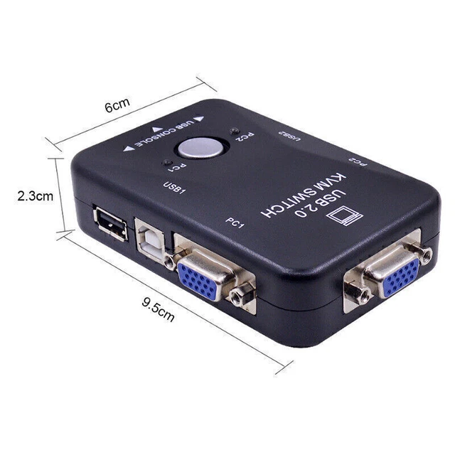 2-PORT USB 2.0 KVM Switch Box Switcher Selector For Mouse Keyboard ...