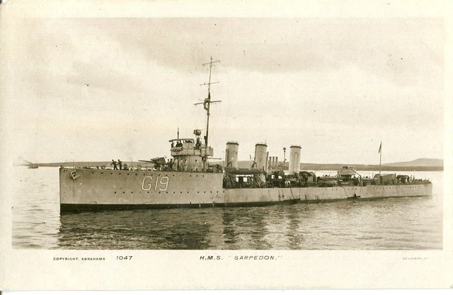 HMS SARPENDON 1916 Royal Navy WWI destroyer Admiralty R-class RP ...