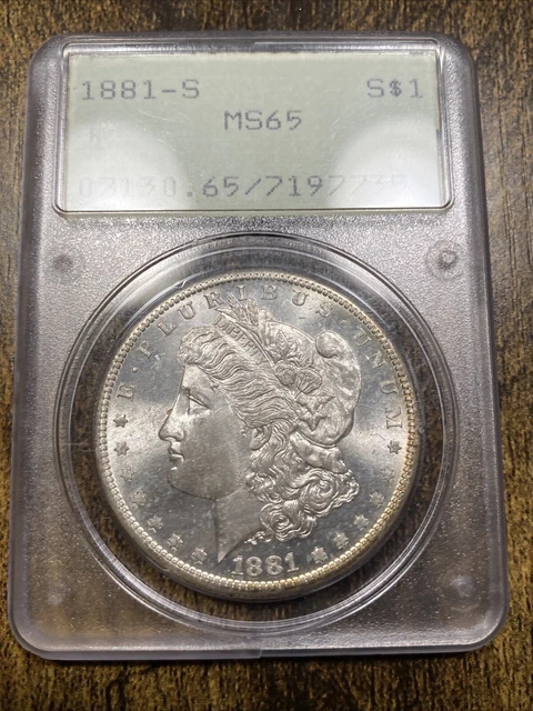 (B#31) OGH RATTLER 1881-S PCGS MS65 Morgan Dollar $1 Old Green Holder £ ...