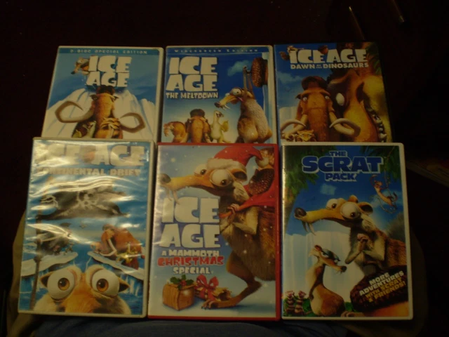 (6) ICE AGE Children's DVD Lot: Ice Age 1, 2, 3 & 4 + Scrat Pack ...