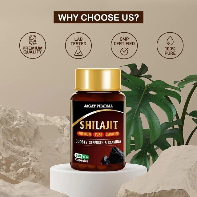 2X HIMALAYAN PREMIUM Pure Shilajit Certified (60 Caps) IMPROVES VIGOR ...