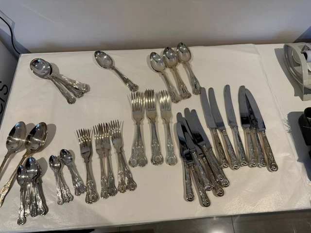 EPNS A1 SHEFFIELD England Silver Plate Kings Cutlery Large Set - See ...