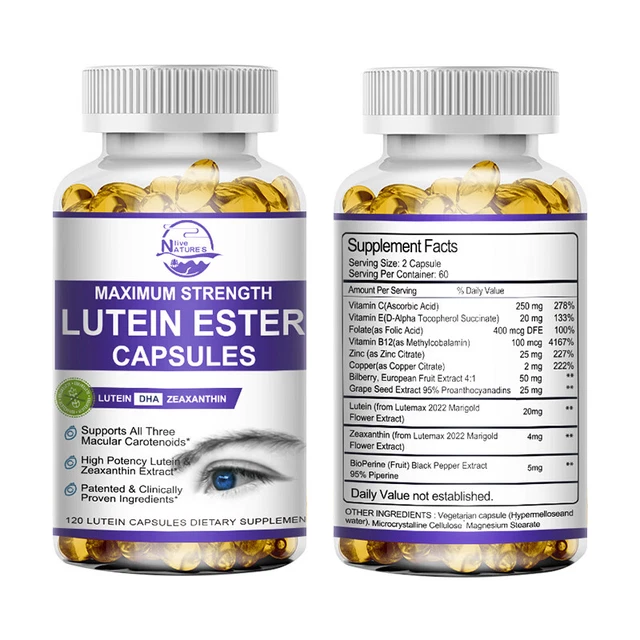 EYE HEALTH COMPLEX - Lutein Zeaxanthin Bilberry Zinc Vitamins B12,C,E ...