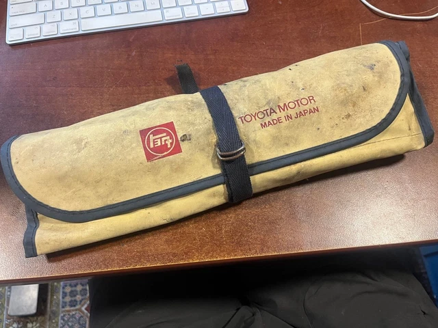 VINTAGE TOYOTA MOTOR Hand Tool Kit Bag Wrench Pliers Yellow ...