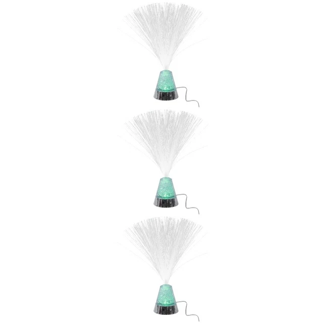 SET OF 3 Beautiful Romantic Fibre Optic Light Color Change Fiber Lamp £ ...