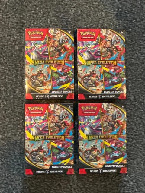 POKEMON TCG: MEGA Evolution Booster Bundle (6 Packs) x4 - NEW & SEALED ...
