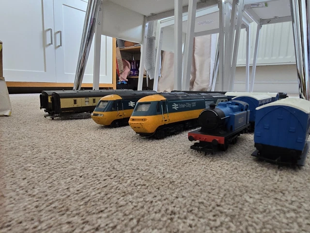 MODEL TRAIN SET With Extra Trains And Carriages. /hornby Train Set £51. ...