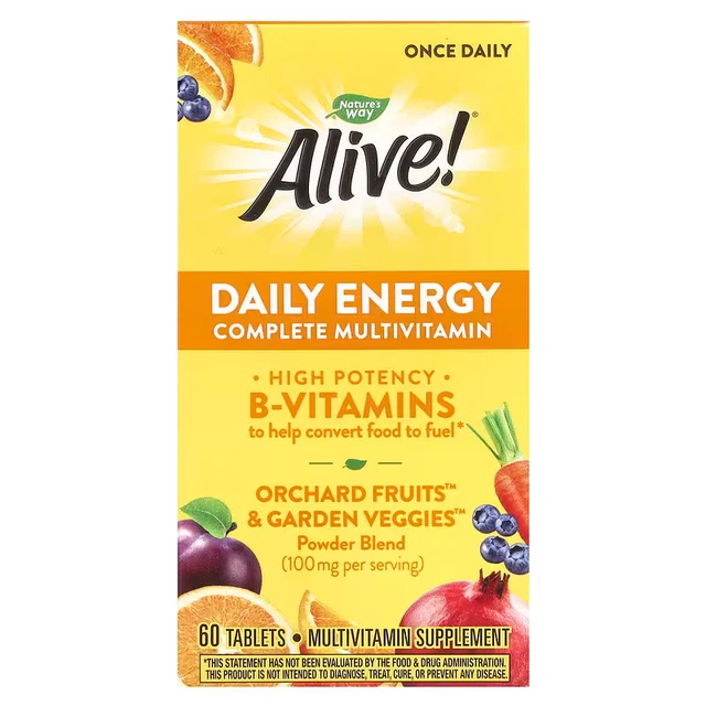 NATURE'S WAY, ALIVE! Daily Energy, Complete Multivitamin, 60 Tabs ...