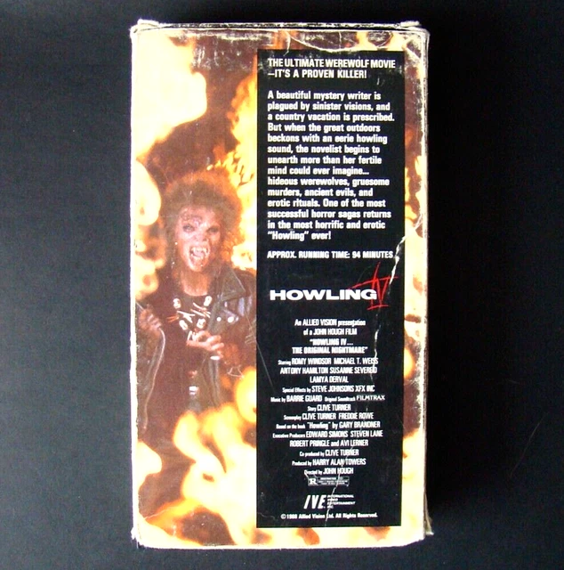 HOWLING IV 4: The Original Nightmare VHS 1988 Horror Film Very Rare HTF ...