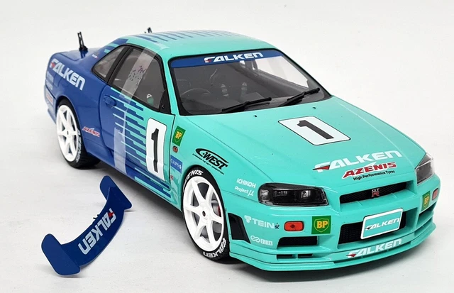 SOLIDO 1/18 - Nissan Skyline GT-R R34 Falken Drift Car DAMAGED Diecast ...