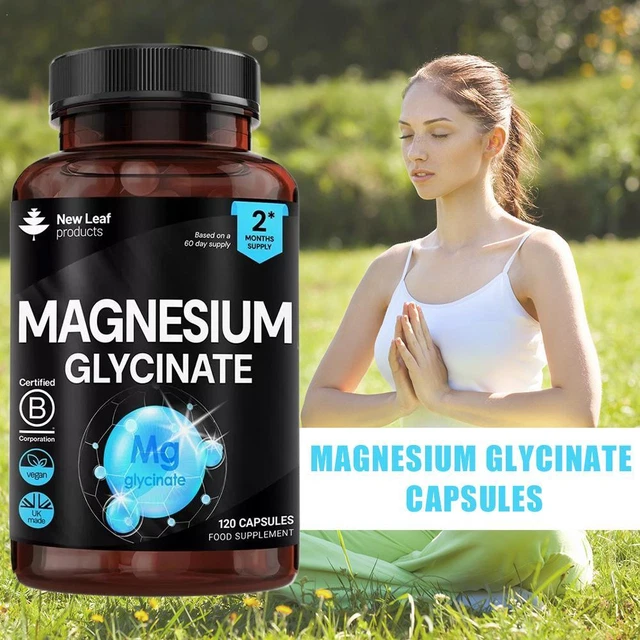 MAGNESIUM GLYCINATE CAPSULES High Strength 1040mg Fatigue Bone Health ...