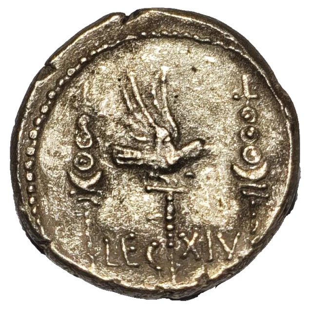 ROMAN COIN-SILVER DENARIUS Marc Antony-Military mint-legion XIV-circa33 ...