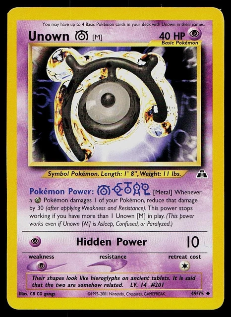 POKEMON CARD NEO Discovery Unown [M] 49/75 Uncommon £1.32 - PicClick UK