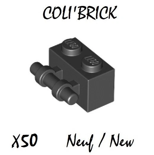 LEGO 30236 - 50x Brique / Brick Modified 1x2 with handle - Noir / Black ...