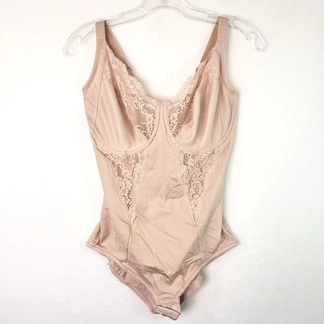 Maidenform 36dd Firm Control Embellished Unlined Shaping Beige Bodysuit 1456 £2851 Picclick Uk