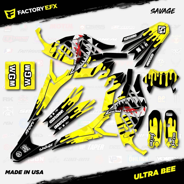 YELLOW SAVAGE RACING Camo Graphics kit fits Sur-Ron Ultra Bee All Years ...
