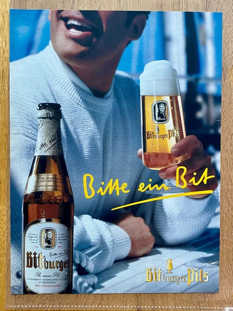 BITTE EIN BIT Bitburger Pils Bier Original 1991 Vintage Advert Werbung Reklame EUR 5,79 ...