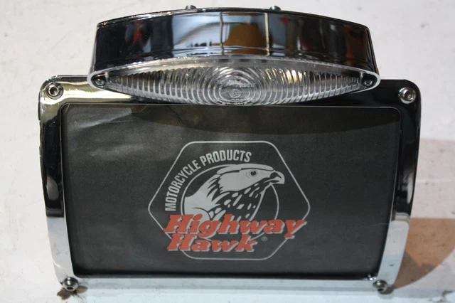 NOS HIGHWAY HAWK Harleydavidson Tail Light Reg Plate Holder W:22Cm L ...