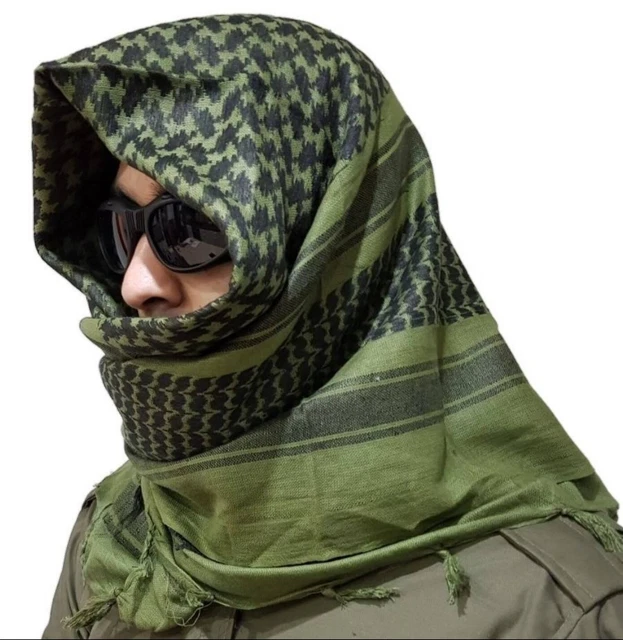 BLACK AND WHITE Palestinian Shemagh Scarf Desert Arab Tactical Army ...