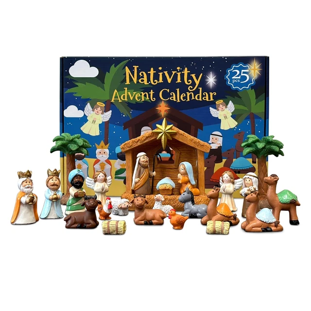 NATIVITY ADVENT CALENDAR 2025 – 24 Days Christmas Nativity Scene Set ...