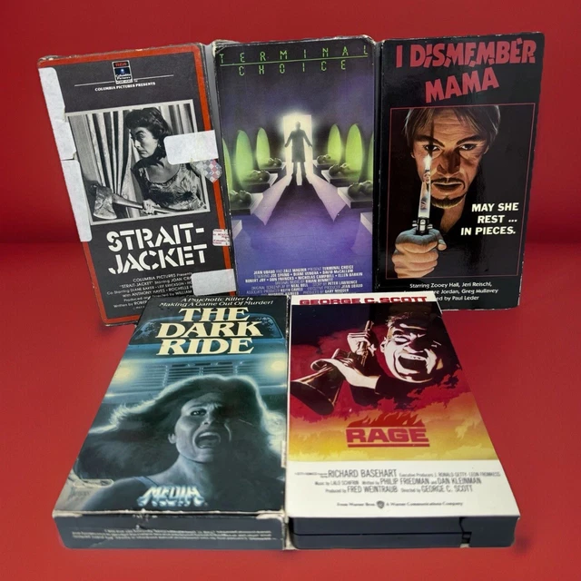 VHS CULT HORROR Movie Lot (5) Dark Ride-Rage-Terminal Choice-Dismember ...