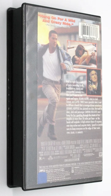 SPEED VHS VIDEO Tape Keanu Reeves Sandra Bullock If The Bus Stops Bomb ...