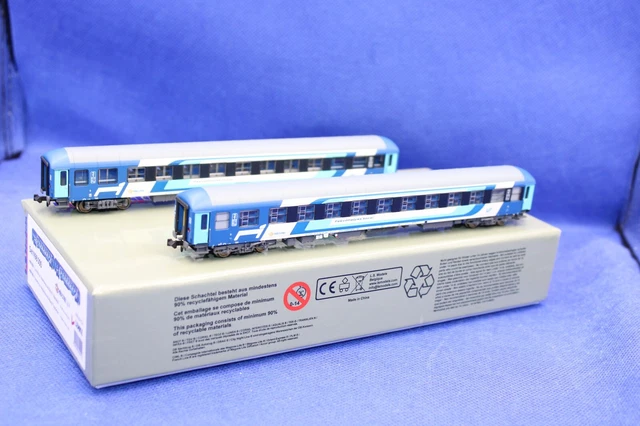 LS MODELS 98000 Spur N MAV-Start Schlafwagen-2er Set Bcmz weiß/blau/Neu ...