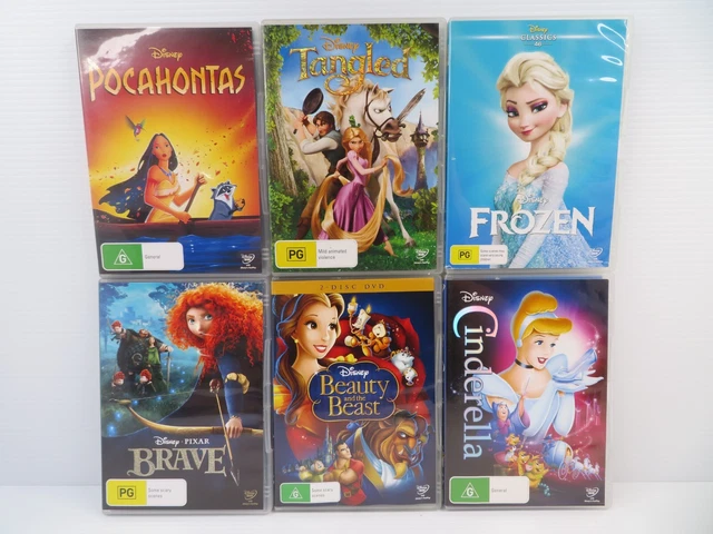 6 X DISNEY Movie Set-Frozen /Cinderella/Brave/Tangled/Pocahontas-DVD ...