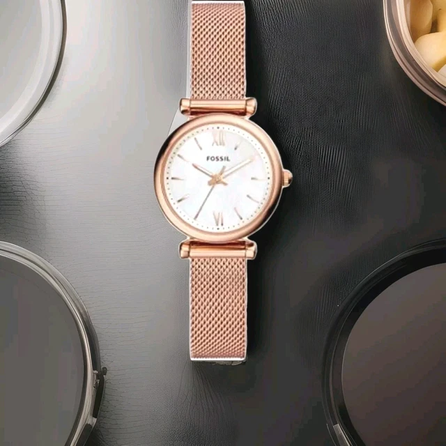 FOSSIL CARLIE MINI Watch Damenuhr Armbanduhr Wasserdicht 29 mm Rosegold ...