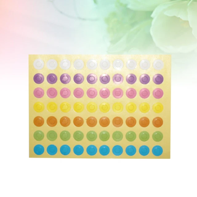 10 SHEETS COLORED Labels Stickers Round Adhesive Gift Tag Reinforcement ...