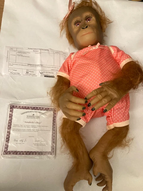 ASHTON DRAKE ANNABELLES Hugs Orangutan Poseable Lifelike Reborn Doll ...