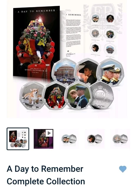 QUEEN ELIZABETH II A Day To Remember Complete 50p Coin Collection Ltd ...