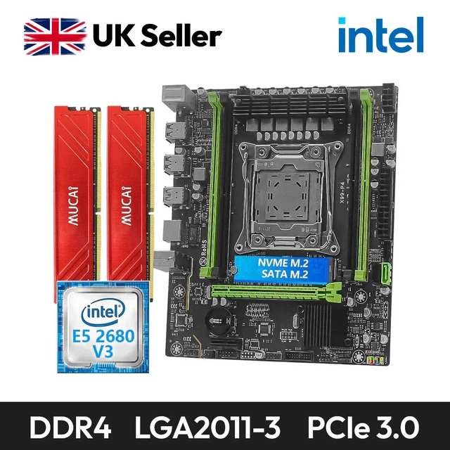 X99 P4 INTEL LGA2011-3 DDR4 M.2 NVMe Motherboard + E5 2680 CPU + 16GB ...
