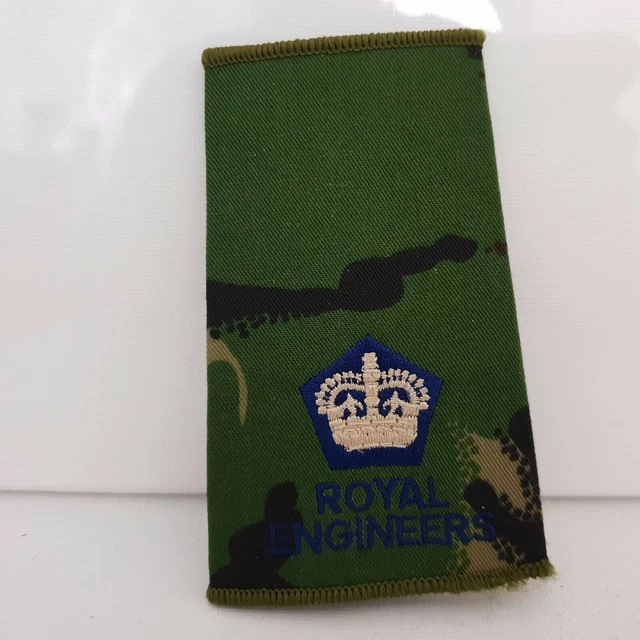 BRITISH ARMY MAJOR royal engineers Rank shoulder slide woodland cammo ...