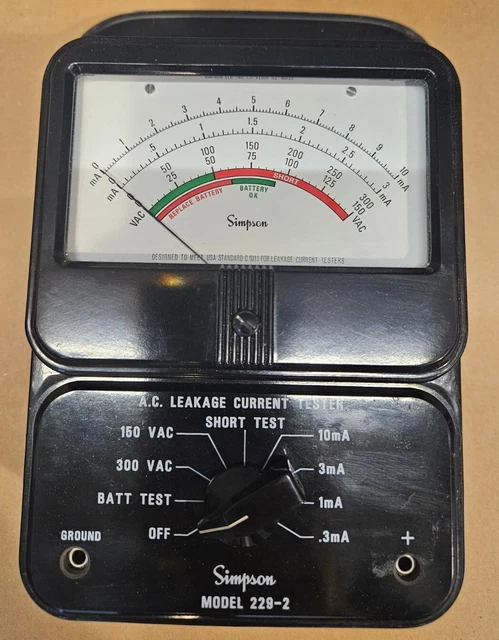 SIMPSON 229-2 AC Leakage Current Tester No Leads $90.00 - PicClick CA
