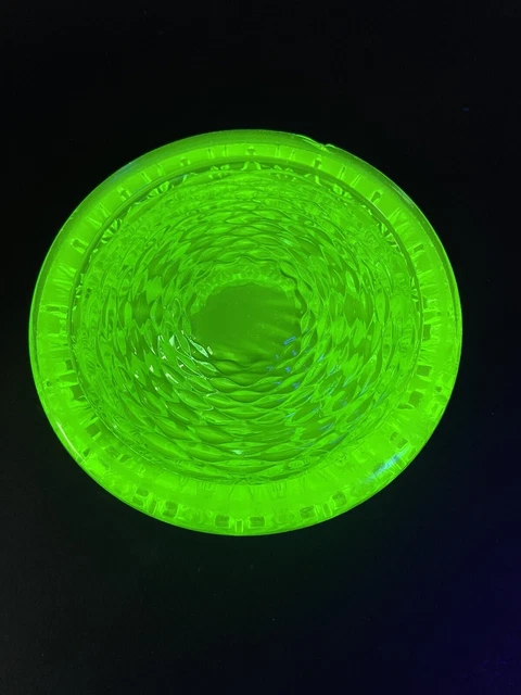 ANTIQUE PERCIVAL VICKERS Uranium Green Glass Piano Insulator Castor Cup ...
