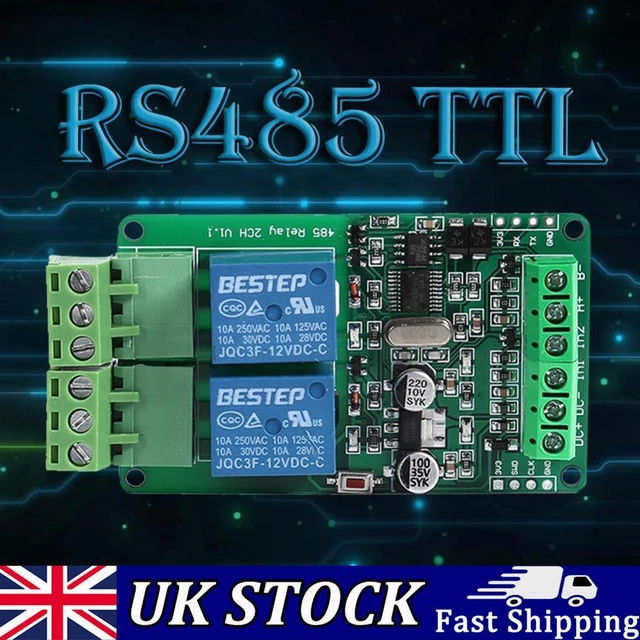 RS485 TTL MODBUS RTU Relay Switch Board 2 Way Optocouplers Isolate Input Output £7.89 - PicClick UK