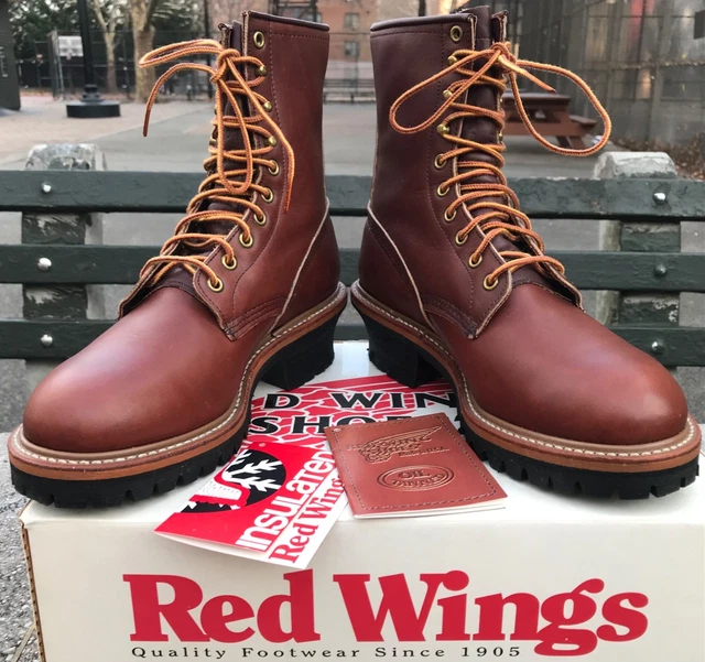 RED WING 618 US8 D Thinsulate Logger Work Boots Very Rare Non Steel Toe ...
